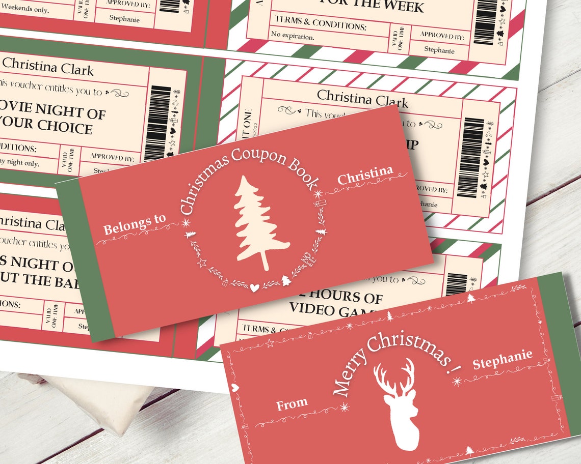 EDITABLE Christmas Coupon Book Christmas Coupon Template - Etsy