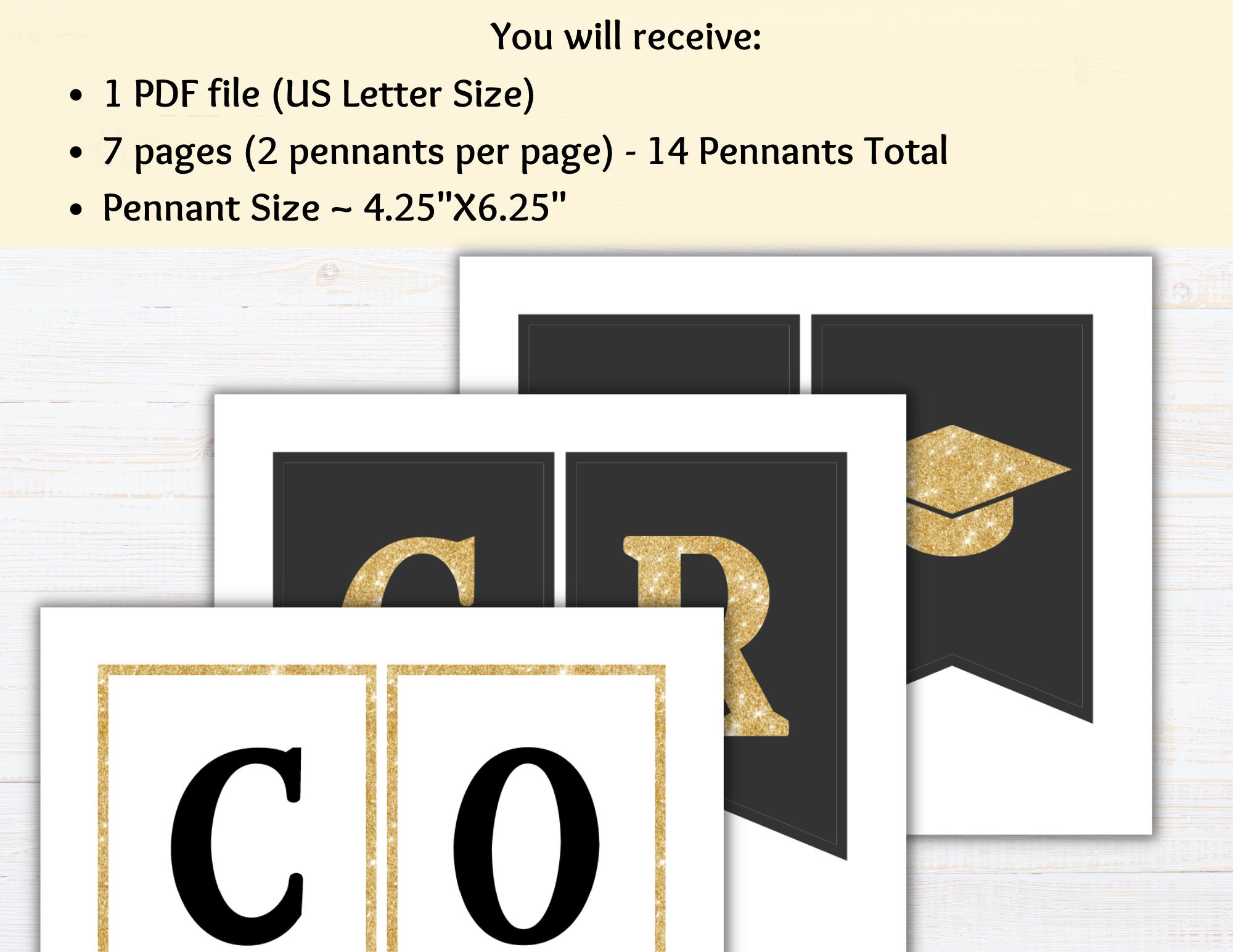 Congrats Grad Banner | Printable Congrats Banner | Black and Gold ...