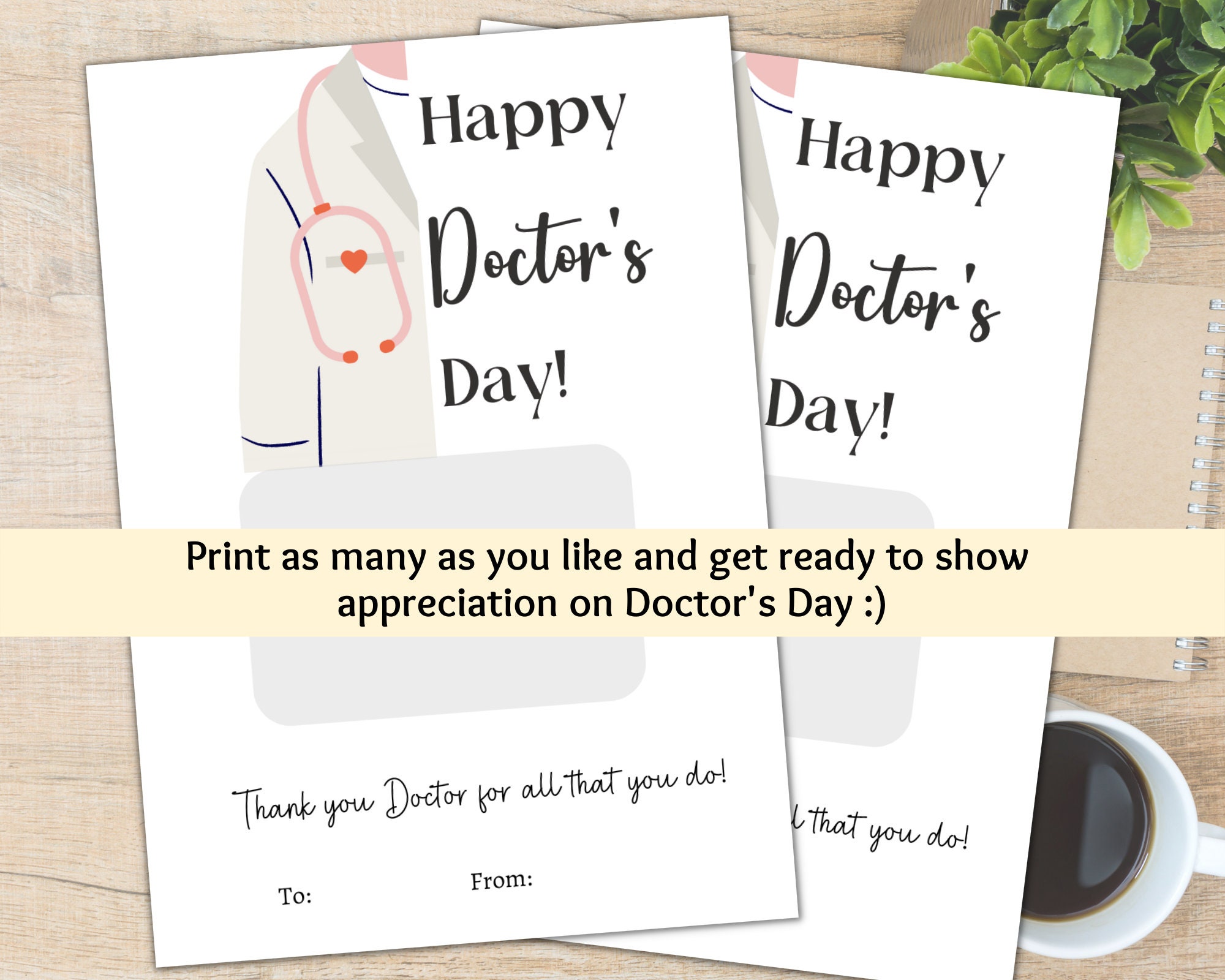 Happy Doctor's Day Gift Card Holder | Printable National Doctor's Day ...
