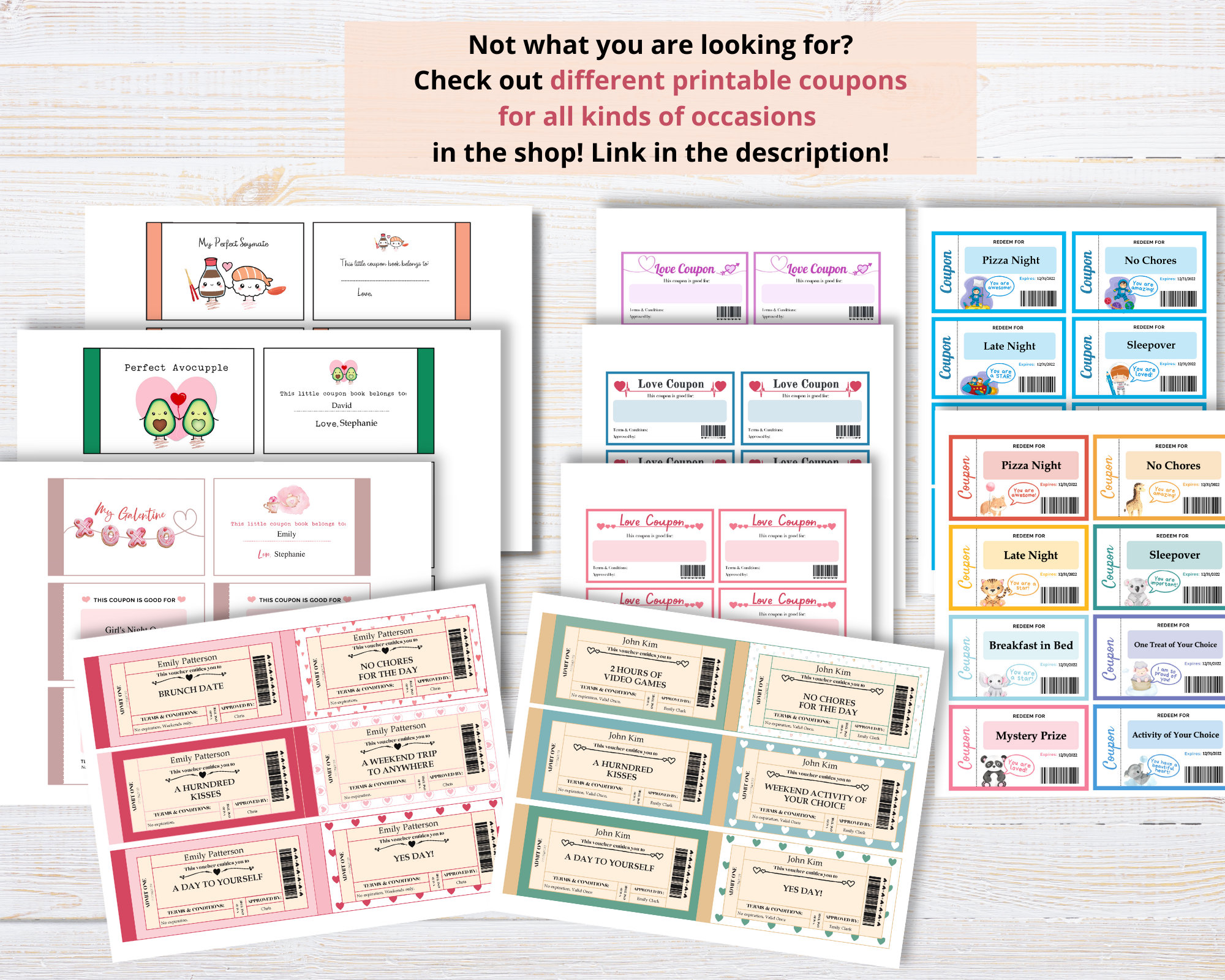 Editable Kids Coupons Printable Kids Reward Cards Animal Coupons ...