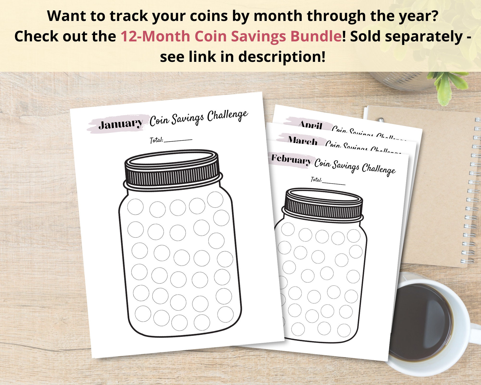 Coin Savings Challenge | Printable Coin Savings Challenge | Coin ...