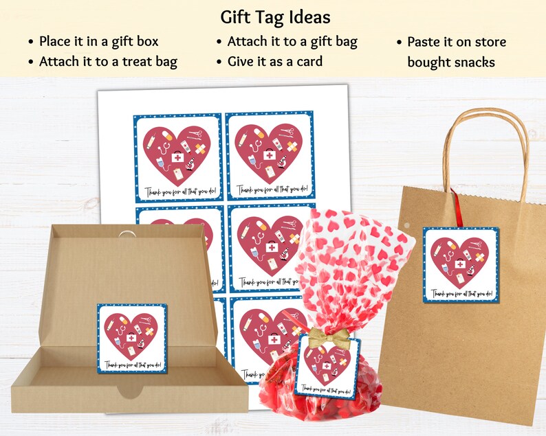 Doctors and Nurses Appreciation Gift Tags Printable Healthcare ...