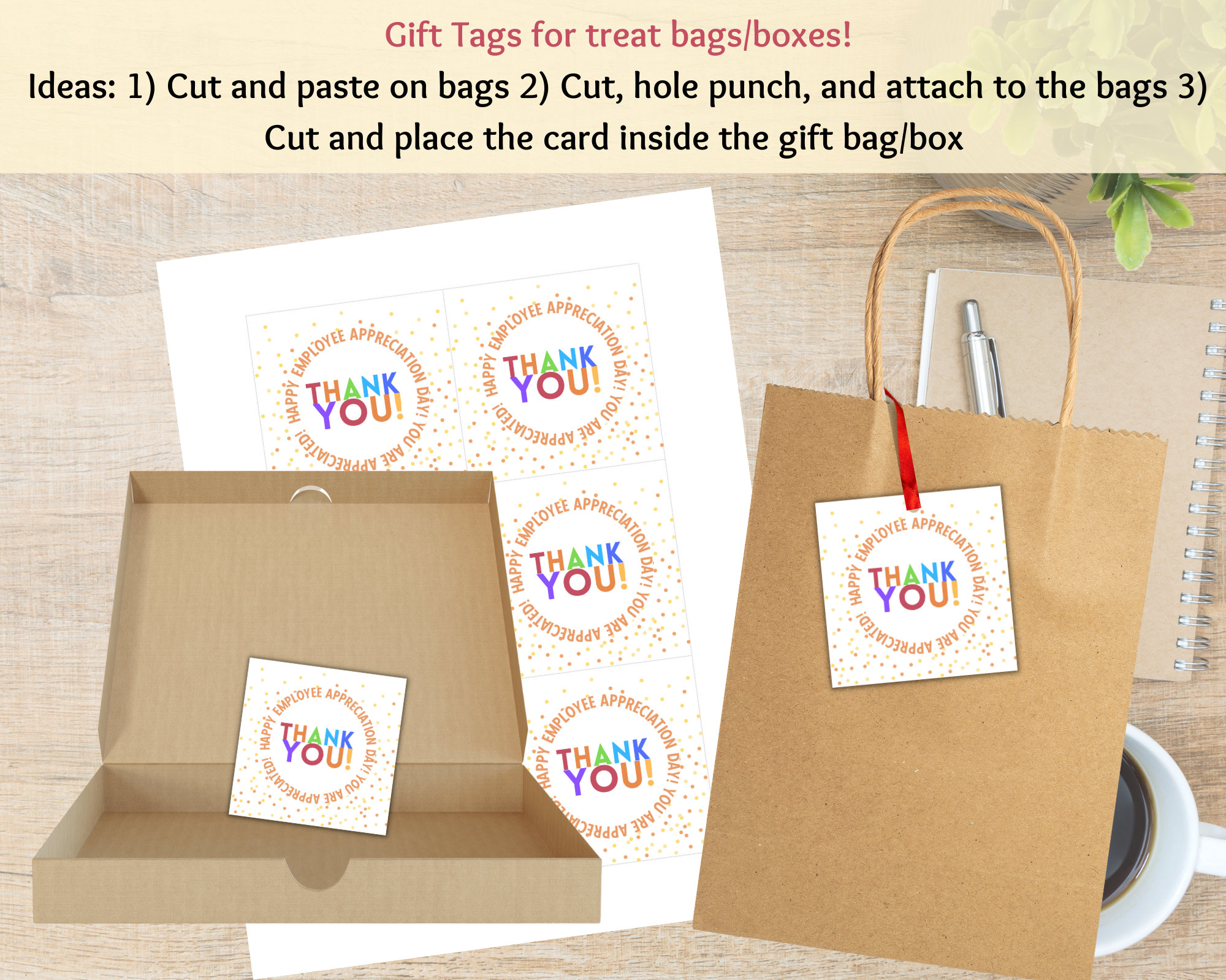 Employee Appreciation Day Gift Card Holder | Printable Staff ...