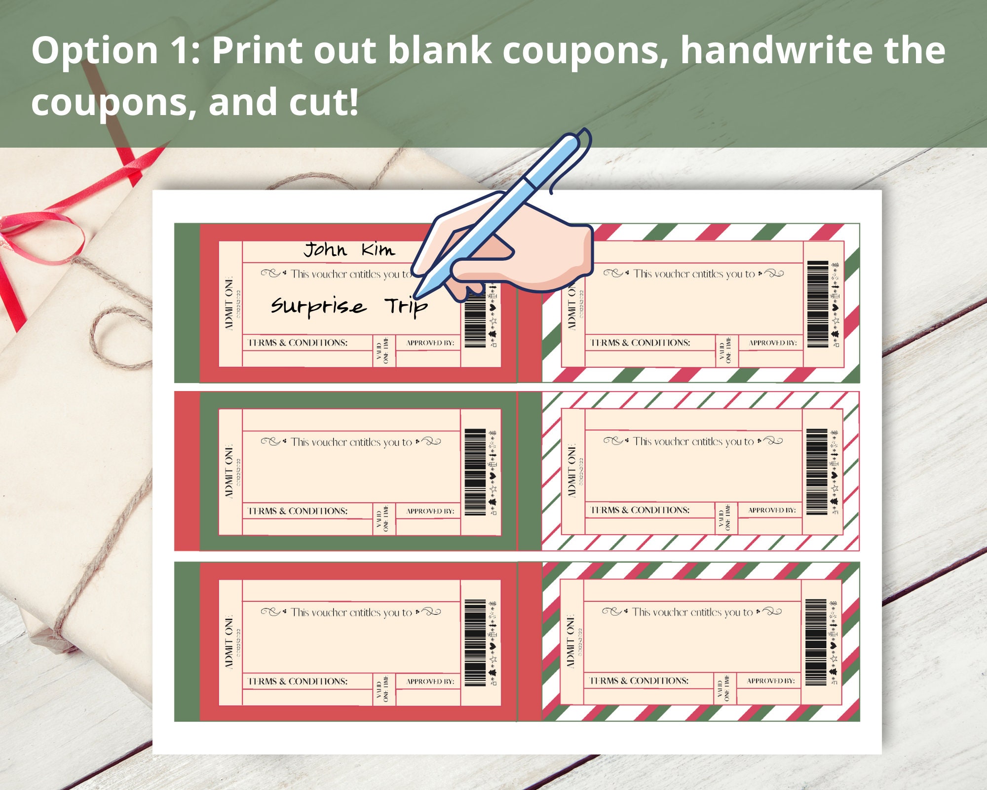 EDITABLE Christmas Coupon Book Christmas Coupon Template - Etsy