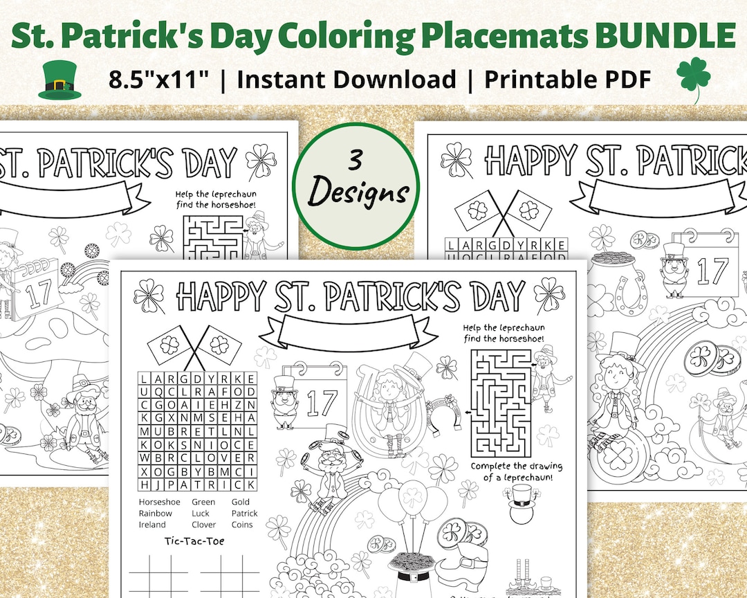 St Patricks Day Coloring Activity Bundle St Patricks Day Coloring ...
