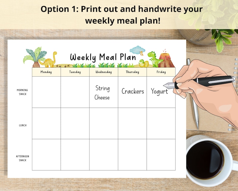 Printable Weekly and Monthly Daycare Meal Plan | Fillable Daycare Menu ...