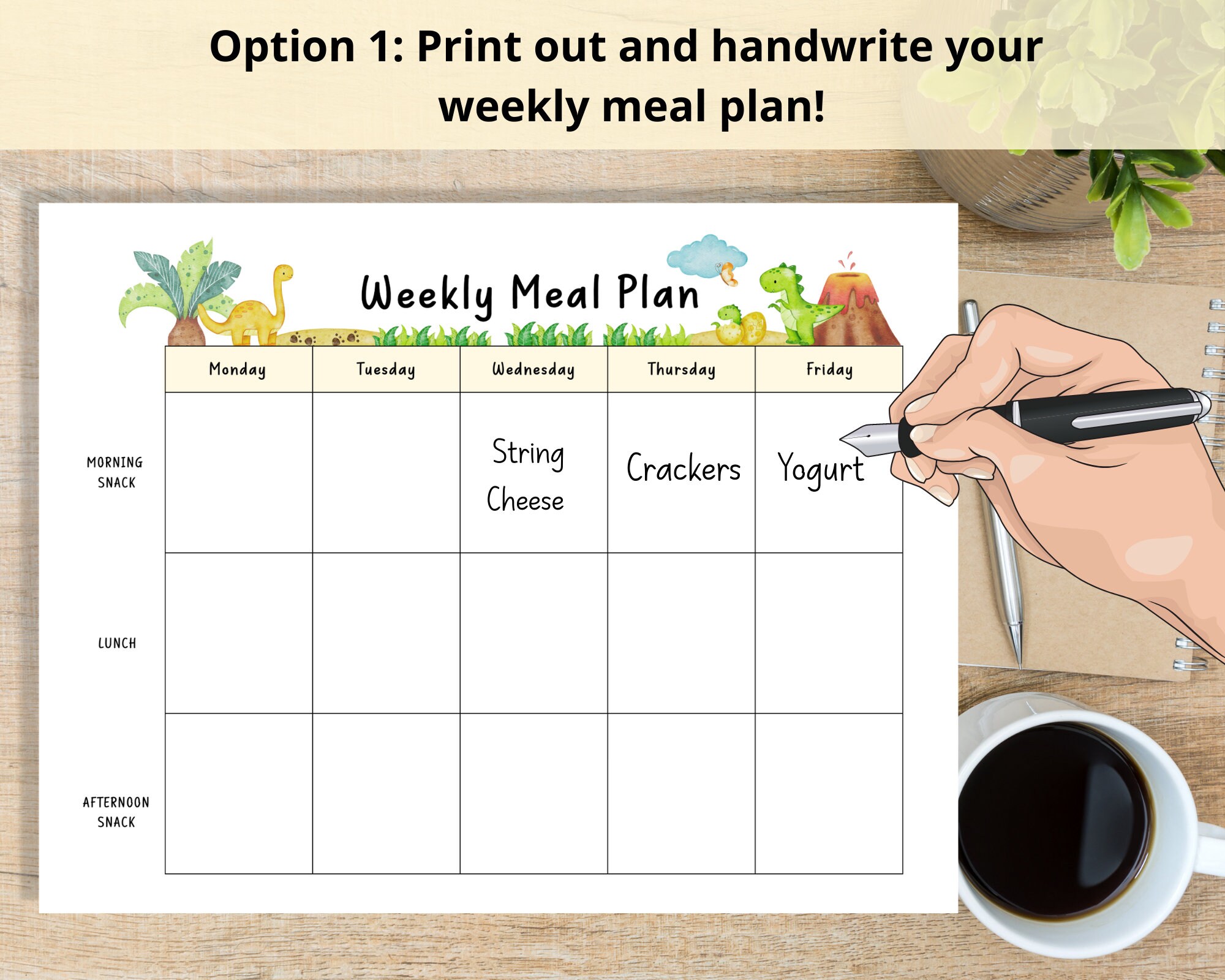 Printable Weekly and Monthly Daycare Meal Plan | Fillable Daycare Menu ...