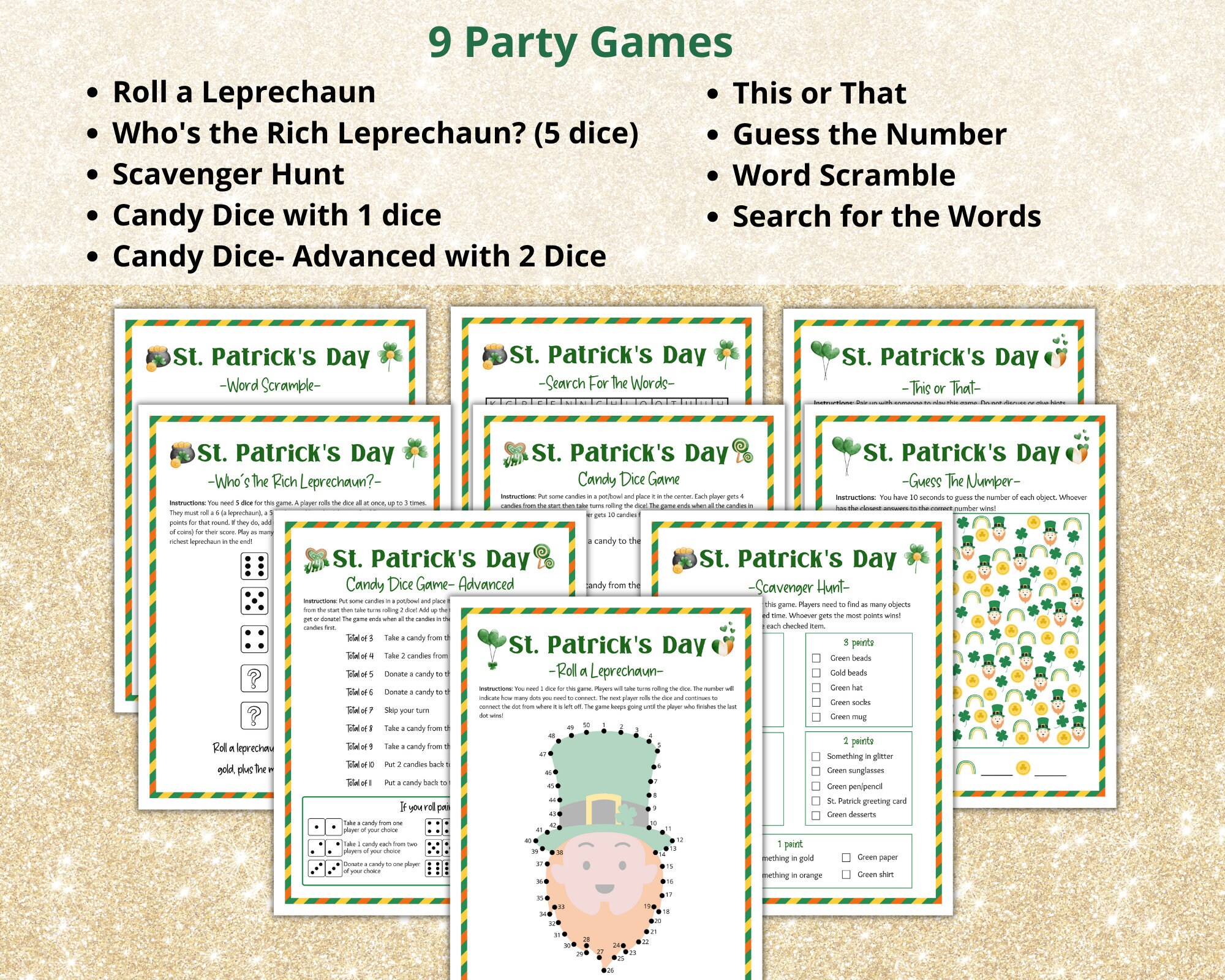 St Patrick's Day Ultimate Party Game Bundle Printable St Patrick's Day ...