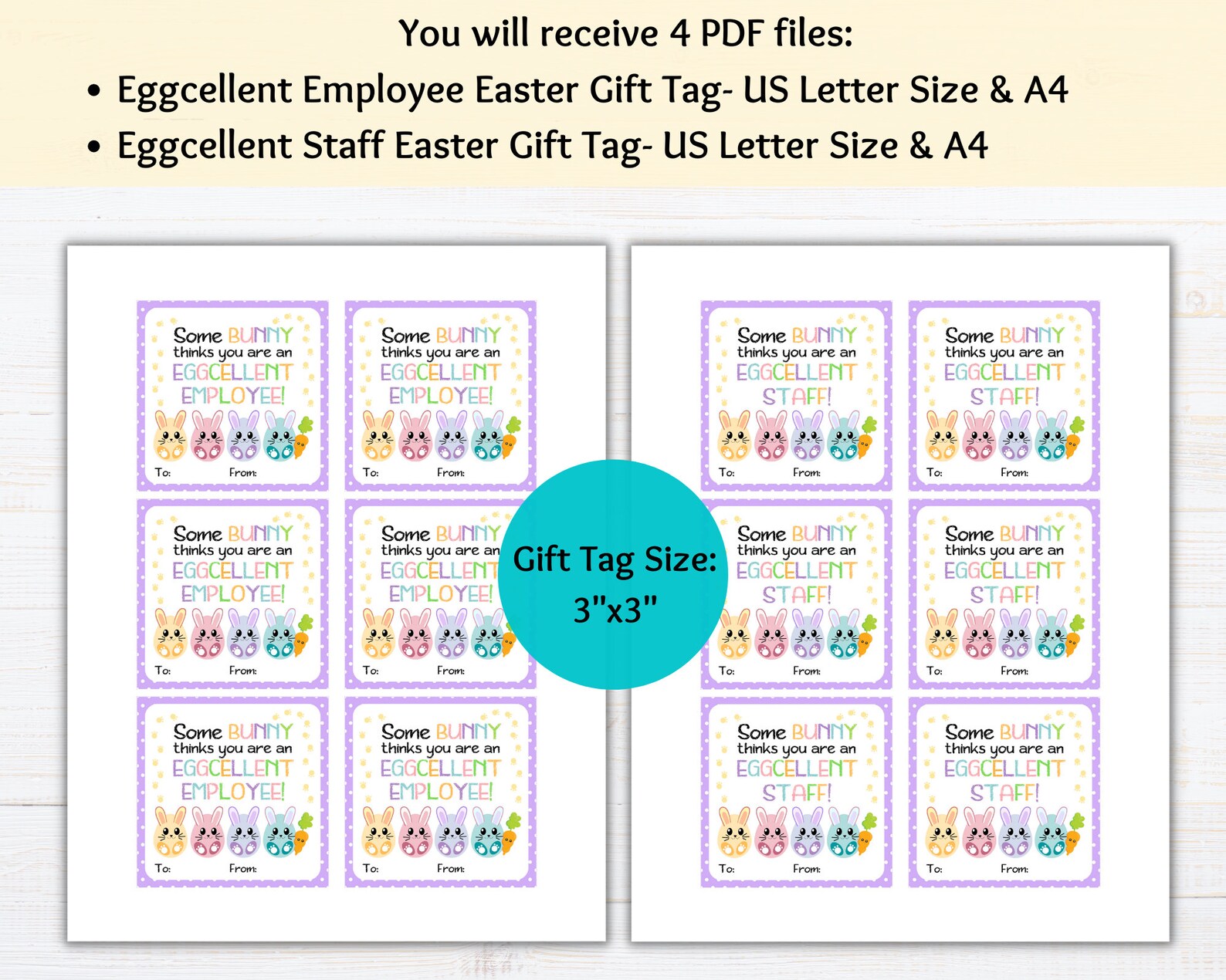 Easter Gift Tag for Employee and Staff Printable Easter - Etsy