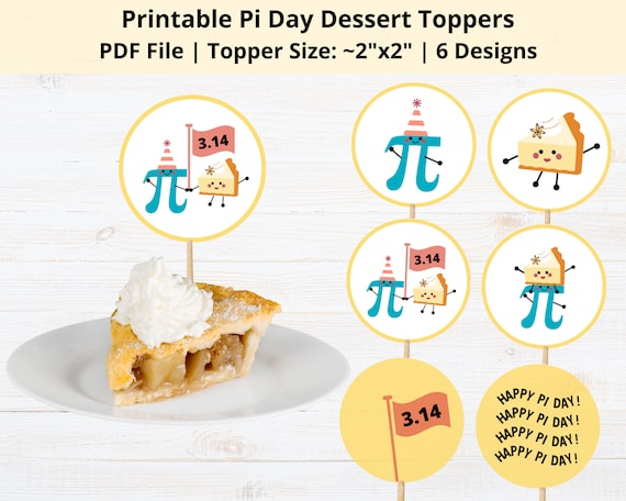 Printable Pi Day Toppers Pi Day Dessert Toppers Pi Day | Etsy
