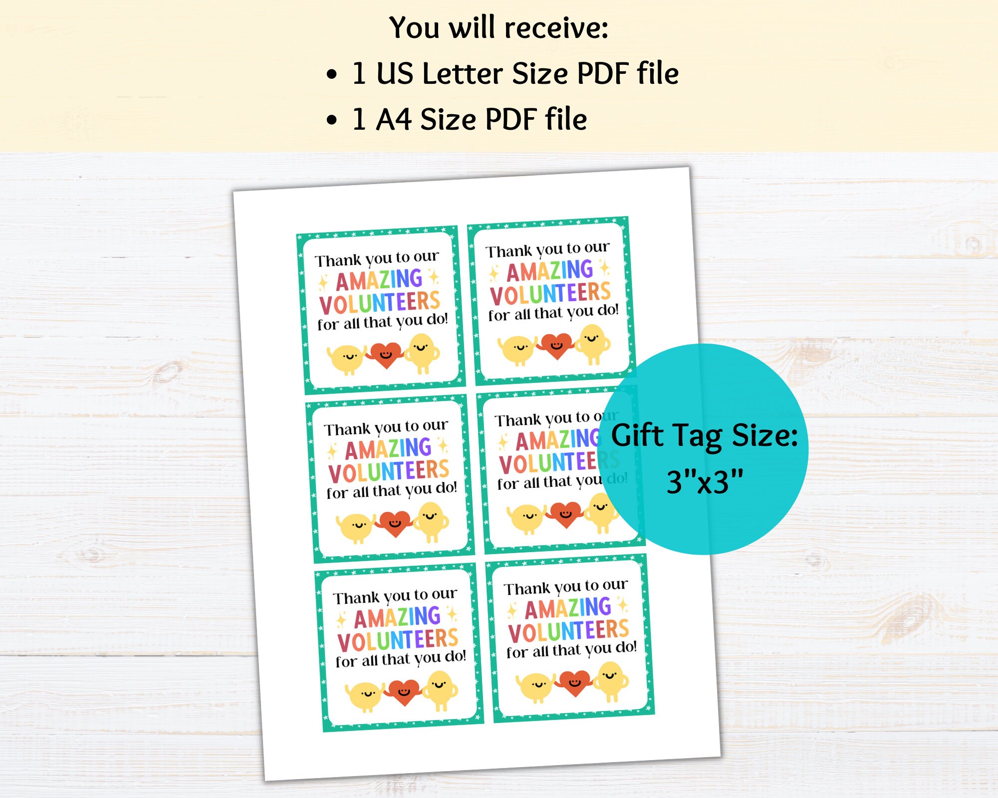 Volunteer Appreciation Gift Tags | Printable Volunteer Gift Tags ...