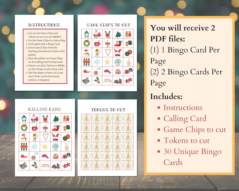 Christmas Bingo Printable | 30 Printable Bingo Cards | Christmas Party ...