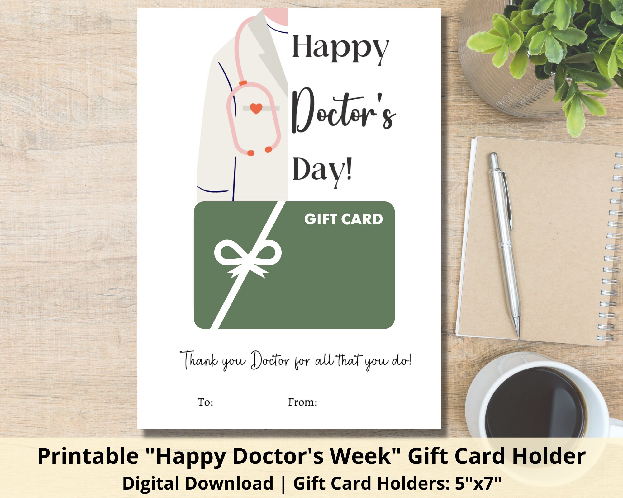 Happy Doctor's Day Gift Card Holder | Printable National Doctor's Day ...