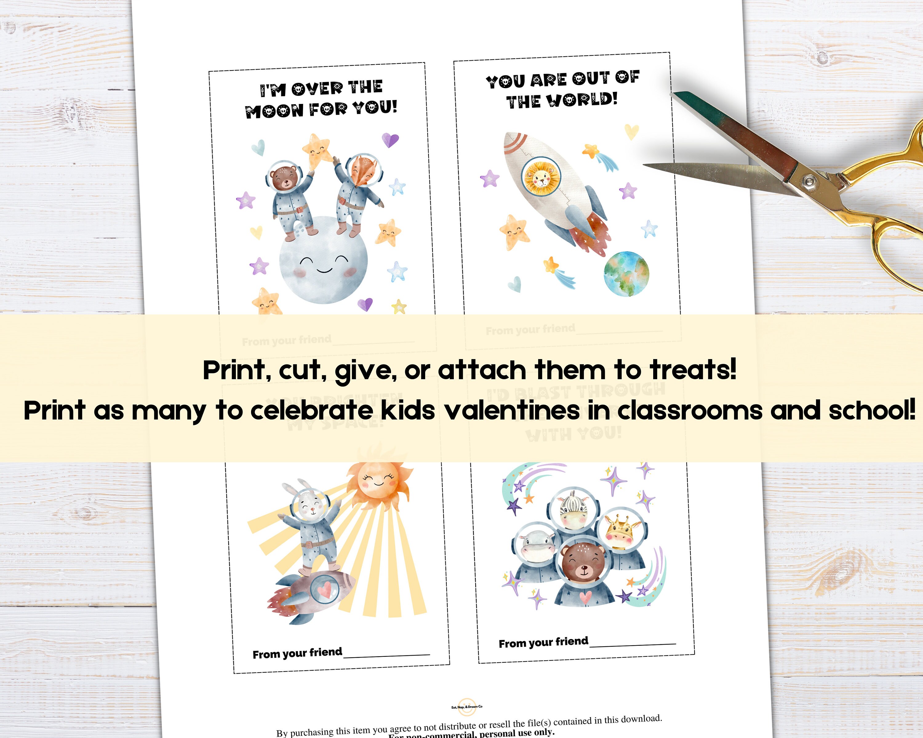 Printable Kids Outer Space Valentines Cards Gift Tags | You Are Out of ...