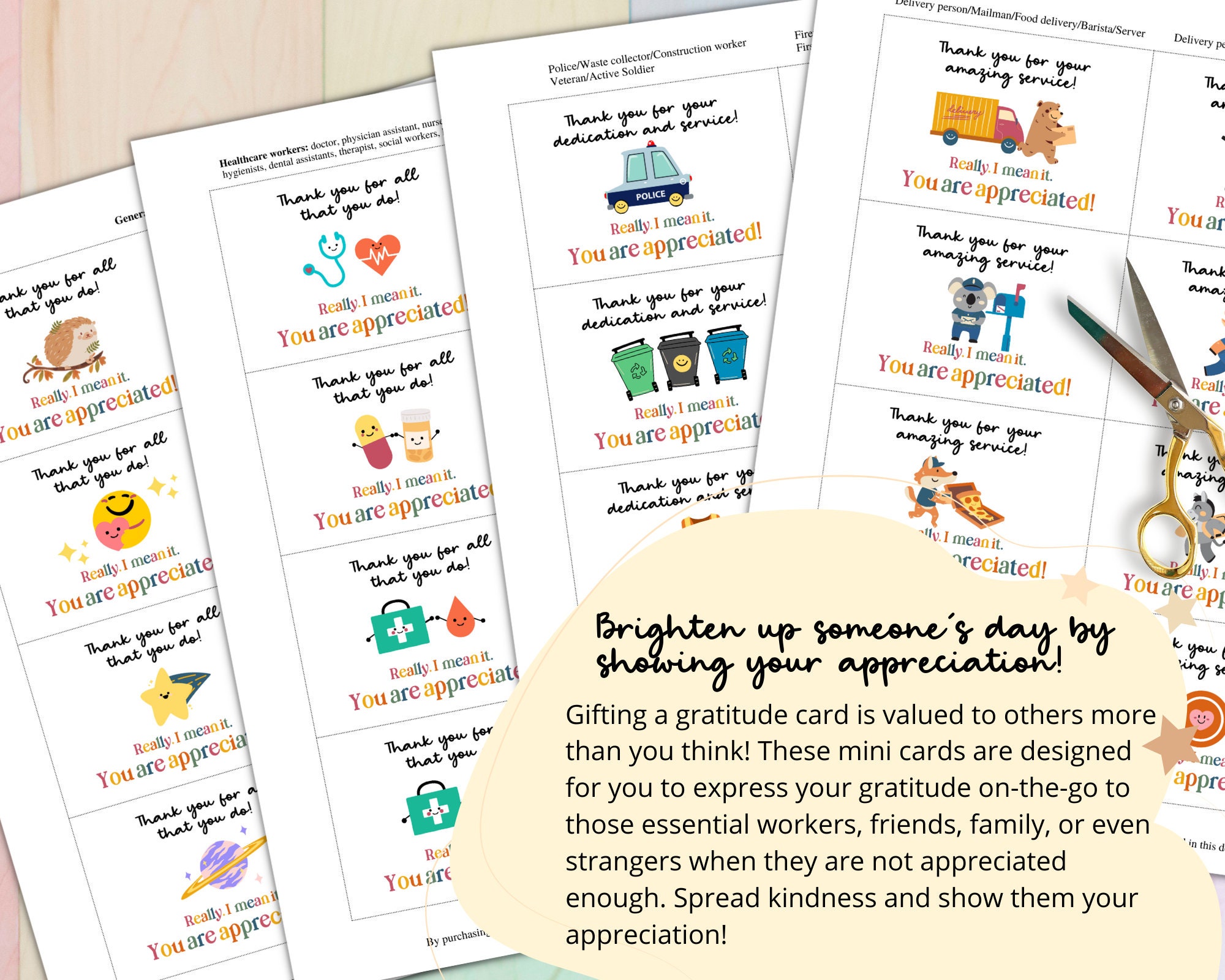 Printable You Are Appreciated Mini Cards | Kindness Cards | Gratitude ...