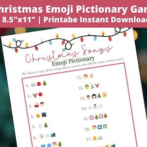 Christmas Songs Emoji Pictionary | Printable Christmas Songs Pictionary ...