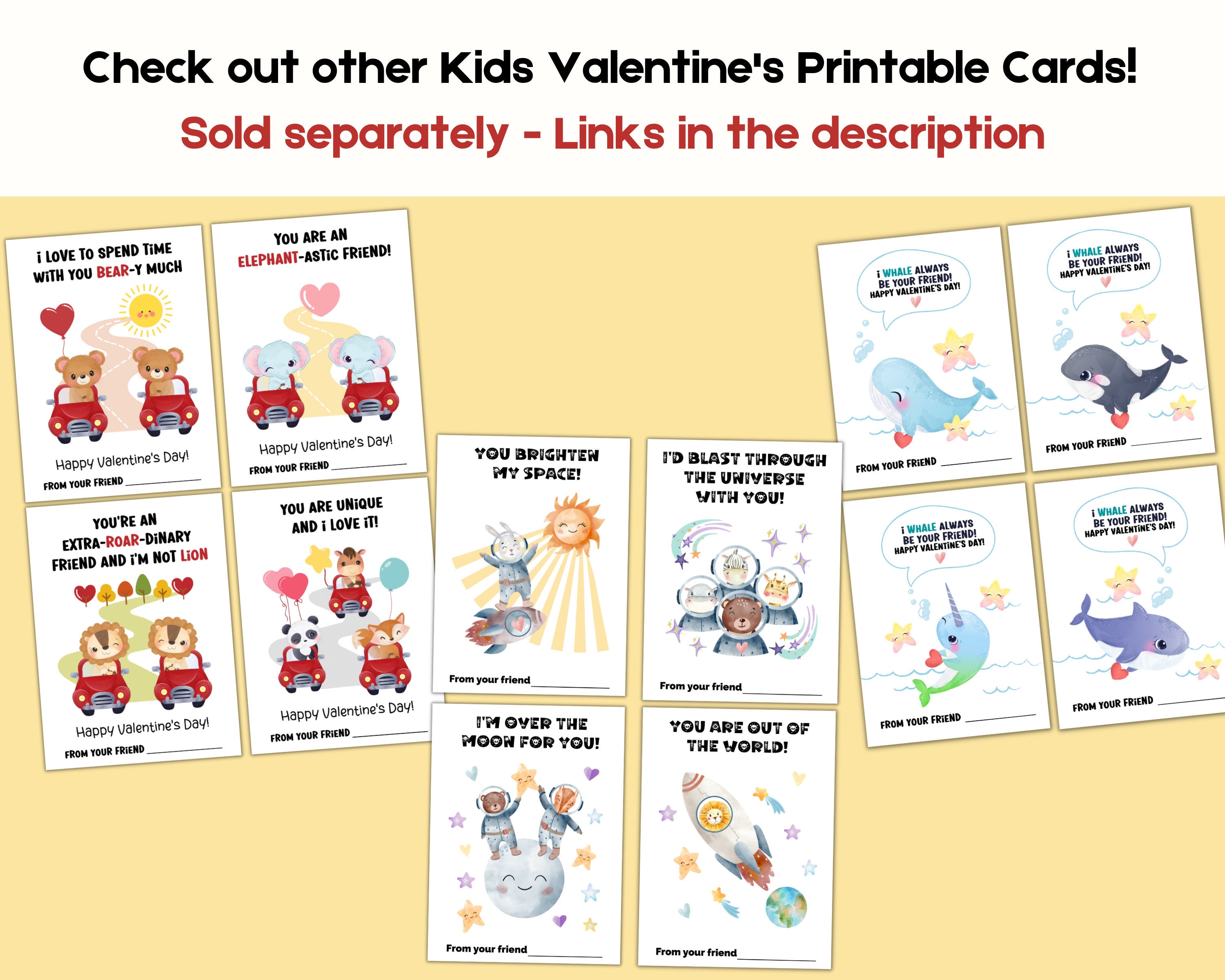 Printable Kids Outer Space Valentines Cards Gift Tags | You Are Out of ...