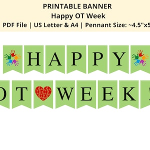 Happy OT Week Printable Banner | Happy Occupational Therapy Week Banner ...