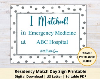I Matched Sign Residency - Etsy