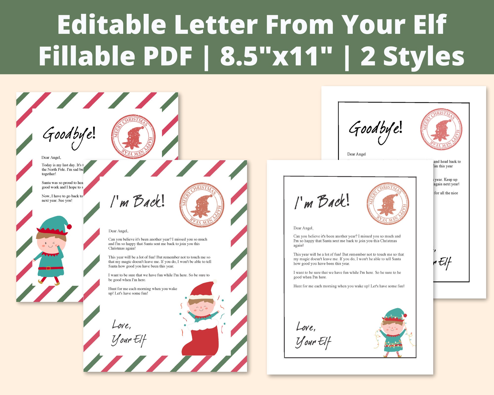 Editable Letter From Winter Elf Personalized Elf Letter Welcome Back ...