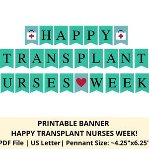 Happy Transplant Nurses Week Printable Banner | Printable Happy ...