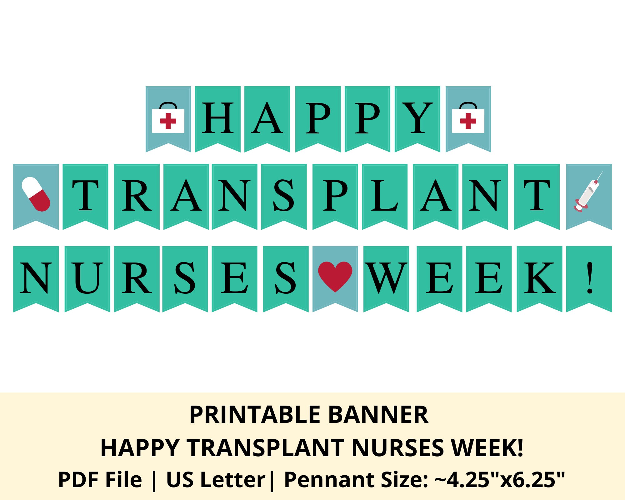 Happy Transplant Nurses Week Printable Banner | Printable Happy ...