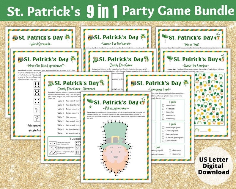 St Patrick's Day Game Bundle | Printable St Patrick's Day Game | Family ...
