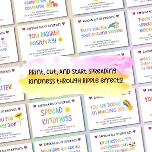 Random Act of Kindness Cards | Printable Act of Kindness Cards | Pay It ...
