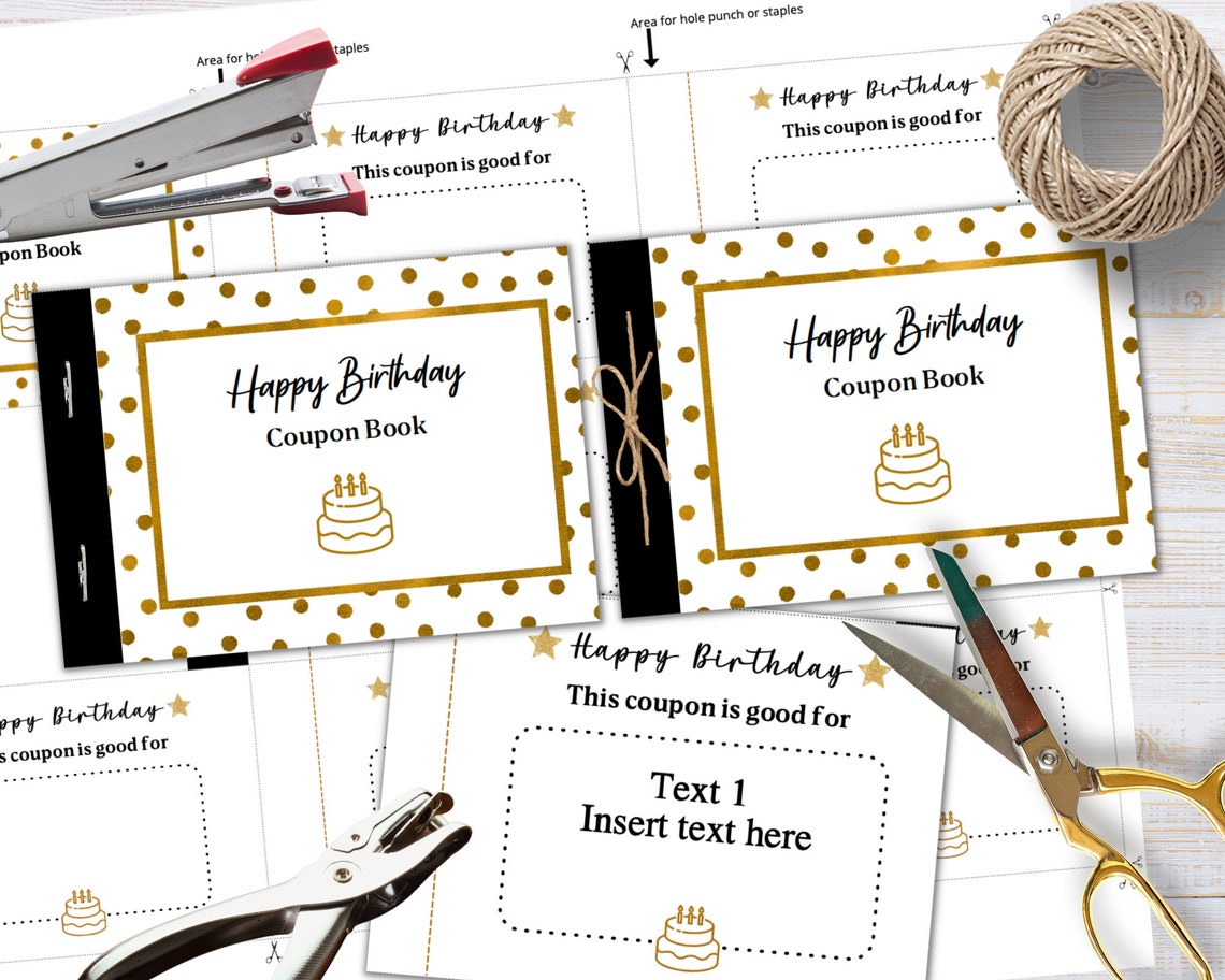 Printable Birthday Coupon Book Template Editable Birthday - Etsy