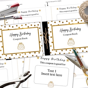 Printable Birthday Coupon Book Template | Editable Birthday Coupon Book ...
