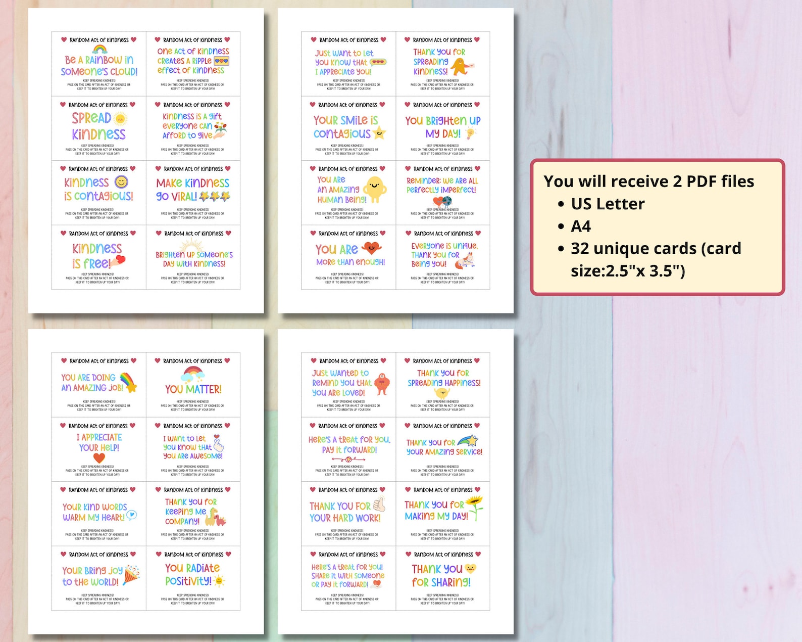 Random Act of Kindness Cards | Printable Act of Kindness Cards | Pay It ...