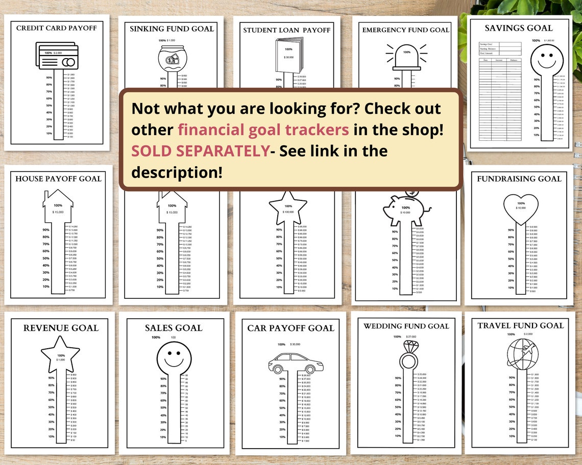 Fundraising Goal Tracker Printable Donation Goal Tracker - Etsy