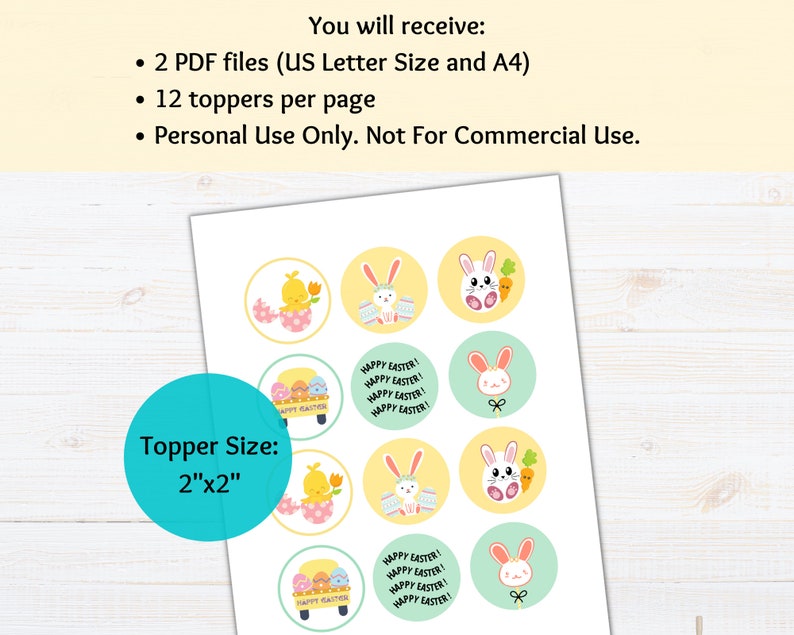 Printable Easter Cupcake Toppers | Easter Dessert Toppers | Easter ...