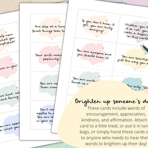 Kindness Cards | Printable Positive Affirmation Note Cards | Words of ...