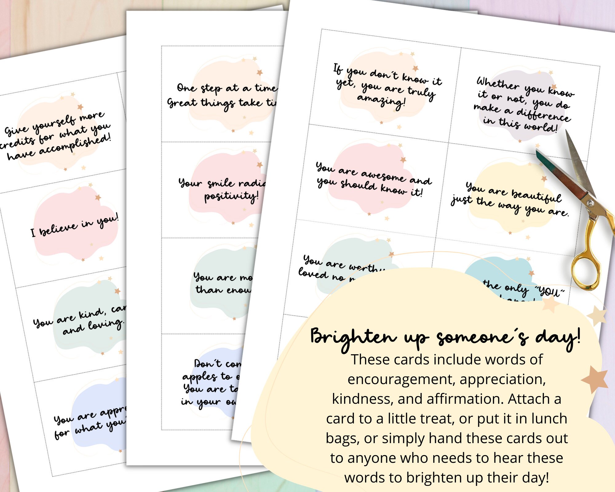 Kindness Cards Printable Positive Affirmation Note Cards - Etsy