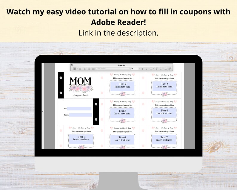 Printable Mother's Day Coupon Book Editable Mom's Coupon Book ...