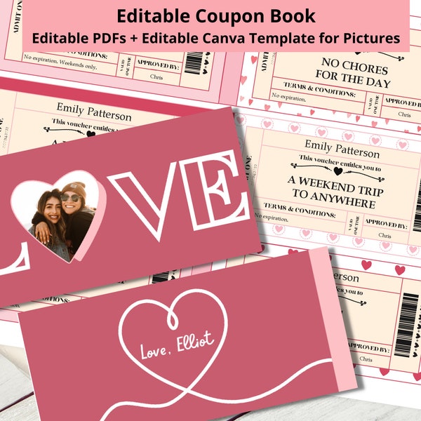 Printable Mother's Day Coupon Book Editable Mom's Coupon Book Rose Gold ...