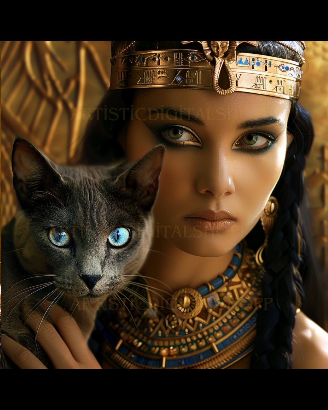Sparkle of Ancient Egypt: 2 Png File Cleopatra and the Gold-adorned ...
