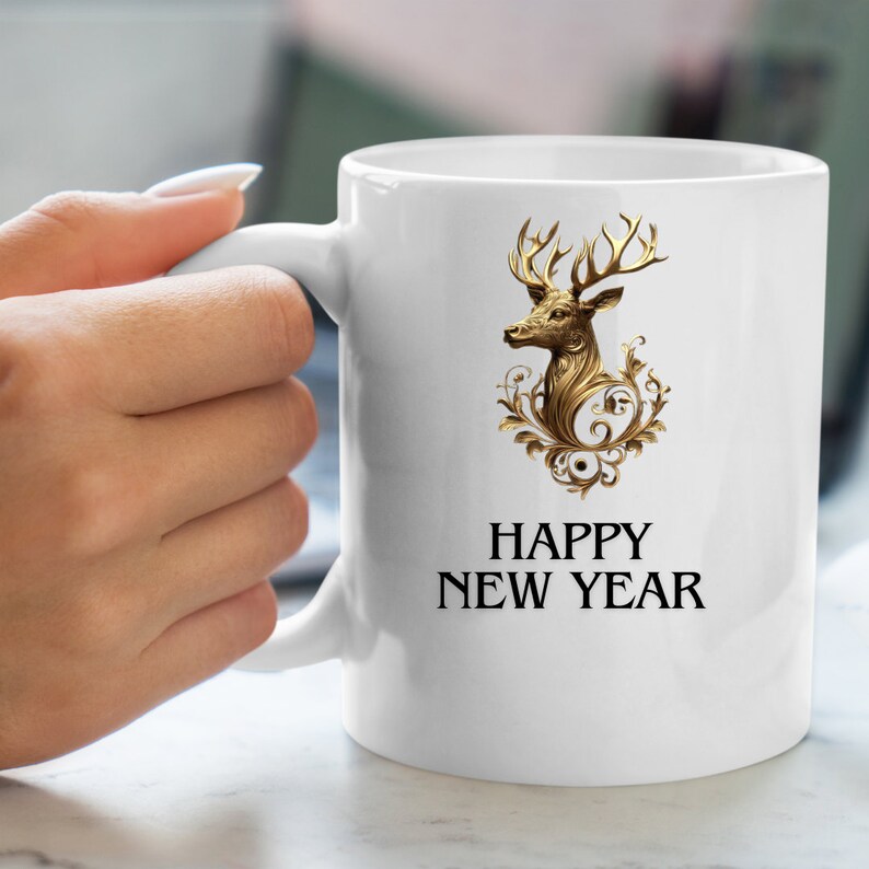 Elegant 3D Deer Gold Logo Printable Animal Clipart PNG 20.93mb - Etsy