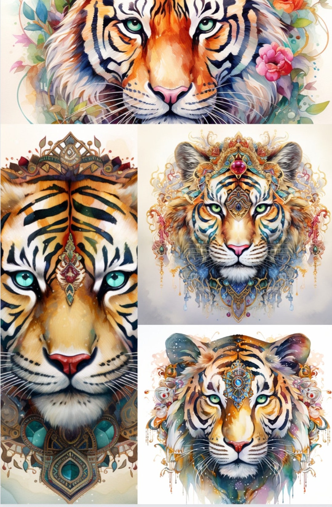 Download Instantly-4 Tiger Cliparts-powerful Color Combination-let the ...