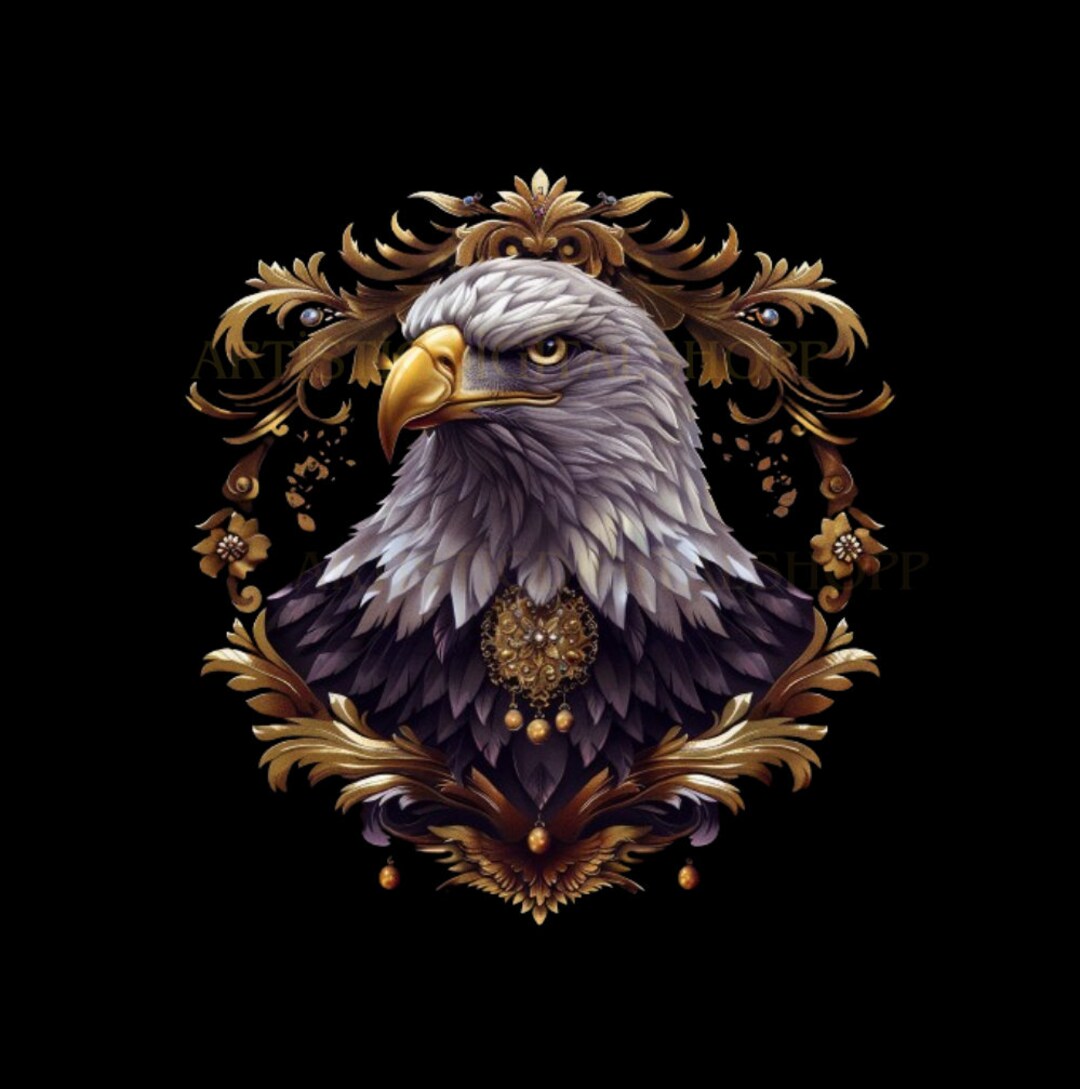 5 Different Eagle Images Digital Illustration Set High Quality PNG Gift ...