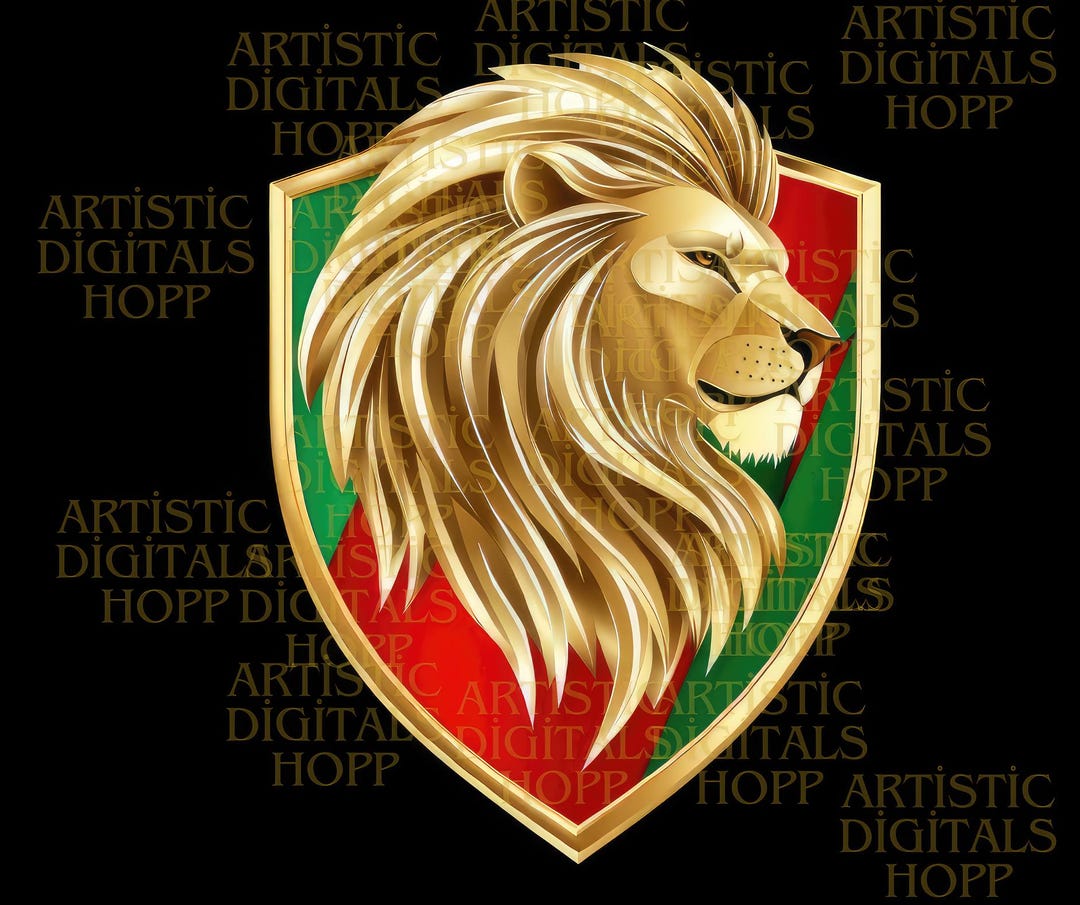 Modern Lion Logo PNG, Gold Detailed Lion Emblem Clipart, High ...