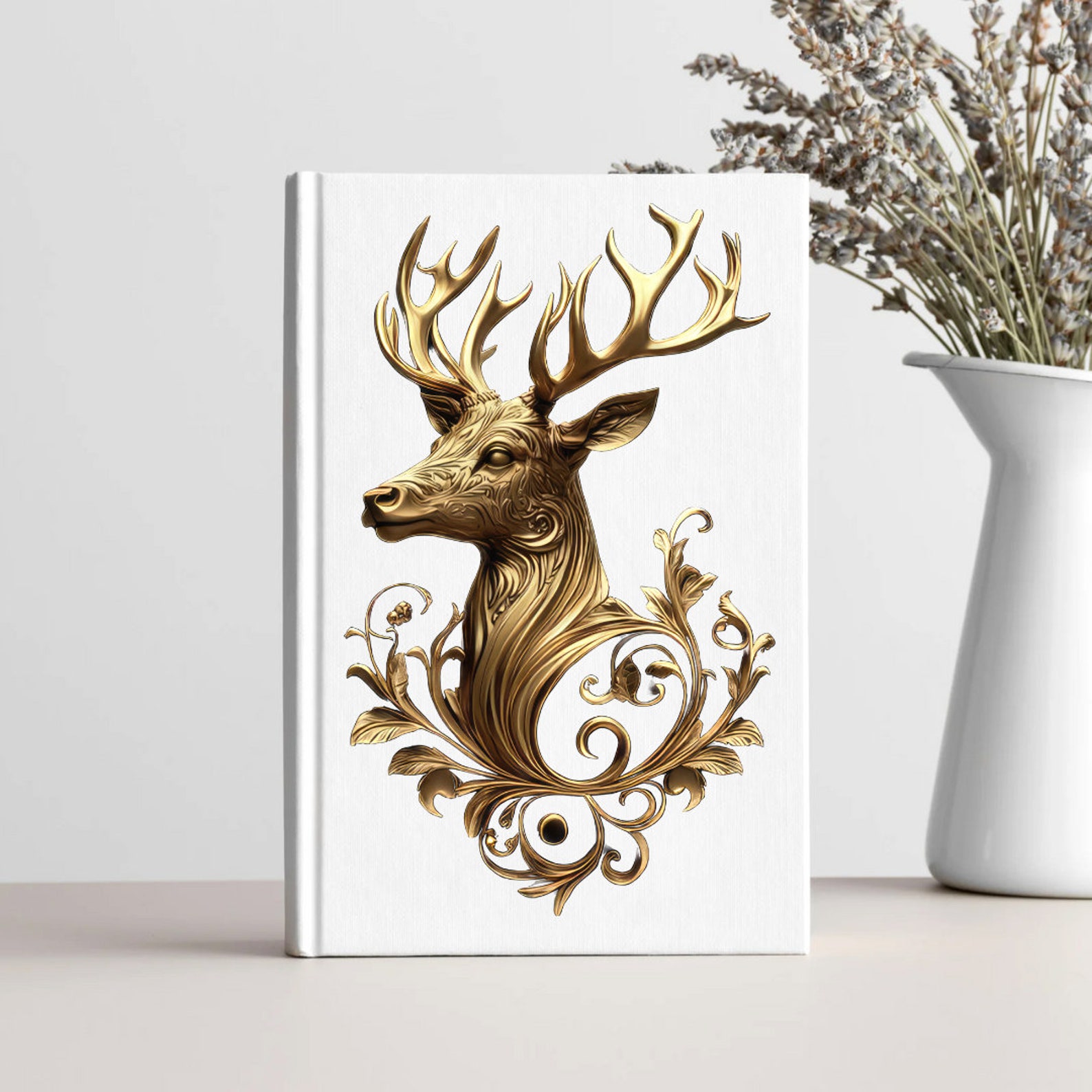 Elegant 3D Deer Gold Logo Printable Animal Clipart PNG 20.93mb - Etsy