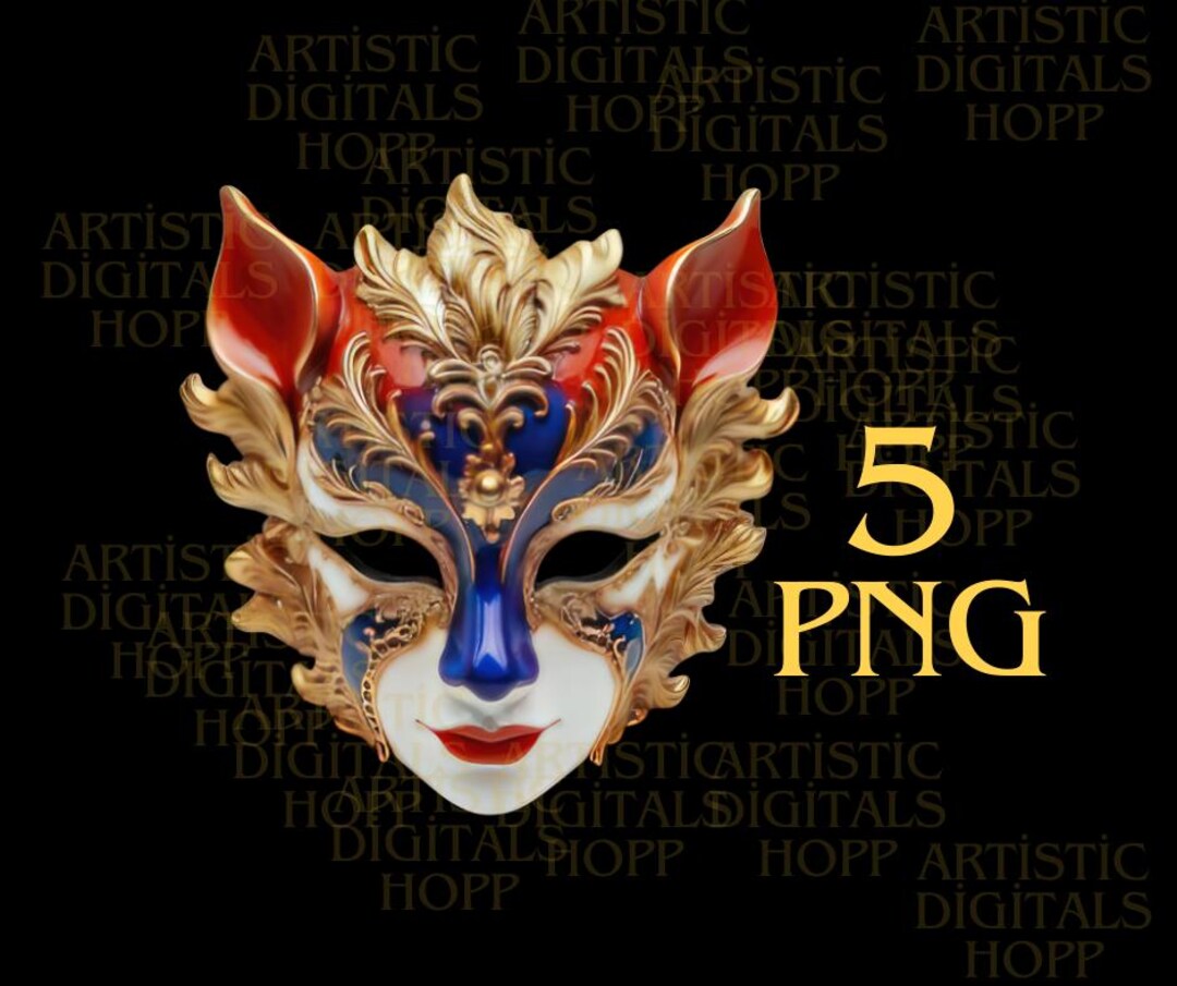 5 Gorgeous Party Mask Design PNG Set, Special Design Women Masks ...