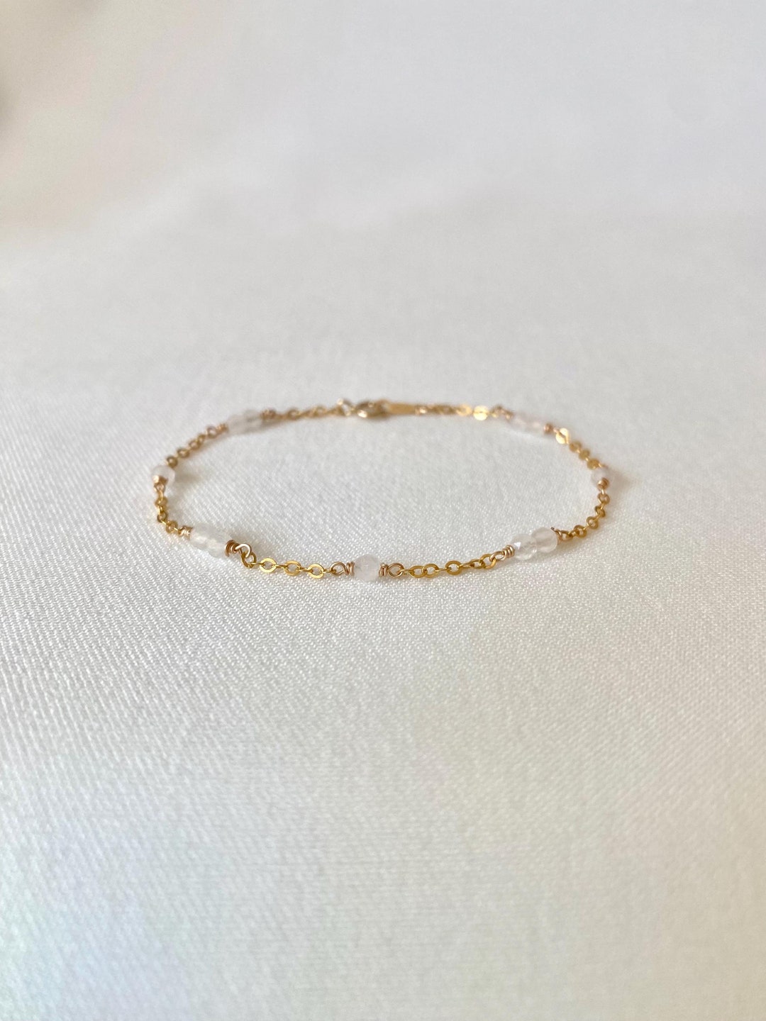 Moonstone Chain Bracelet in 14K Gold Filled, Moonstone Bracelet ...