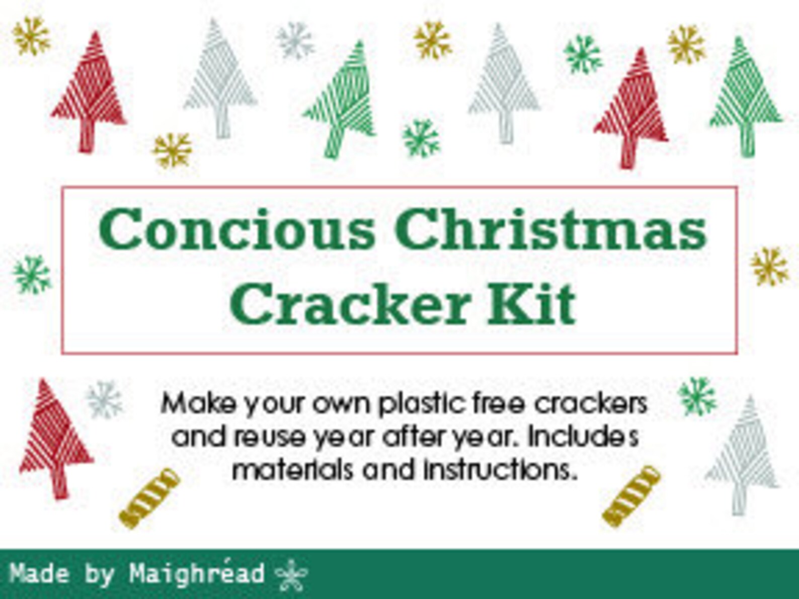 Sustainable Christmas Crackers Kit, Plastic Free, Reuseable, Eco ...