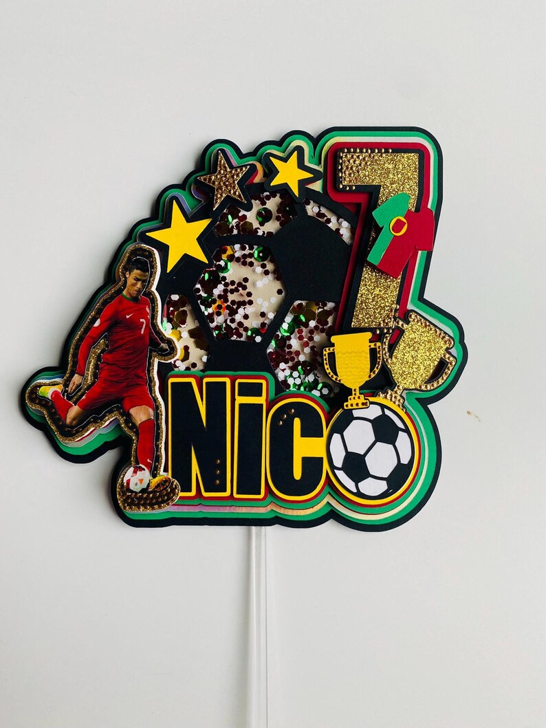 Cristiano Ronaldo 3D Cake Topper Shaker // Soccer Cake Topper Para ...