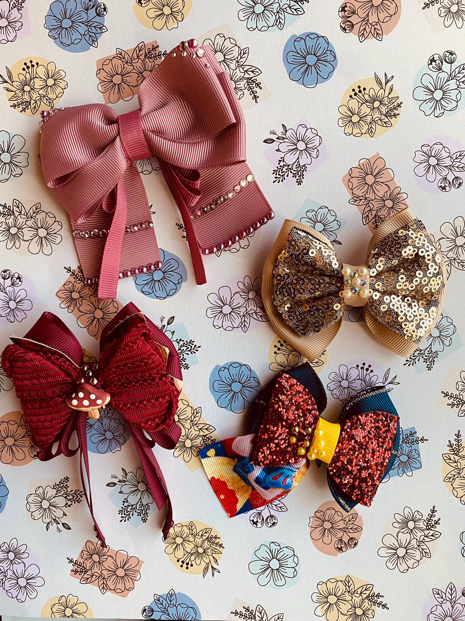 Lazos De Cabello Para Niñas, Hechos a Mano// Moños Para Cabello ...