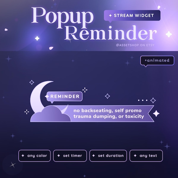 Popup Reminder for Twitch - Etsy