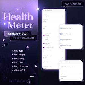Health Meter Widget - for Twitch & Youtube | Customizable Health Bar ...